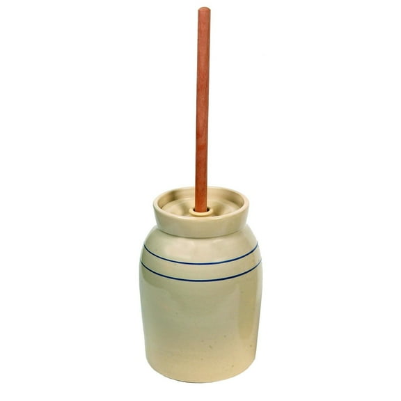 Martínez Pottery Hand-Turned Stoneware Butter Churn, Natural Stone with ...