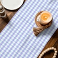 Blue Grid Table Runner Linen Burlap Table Runner 72 Inches Long ...