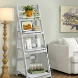 Hofitlead 4 Tier Wooden Ladder Shelf, Rustic Folding Bookcase, Tall ...