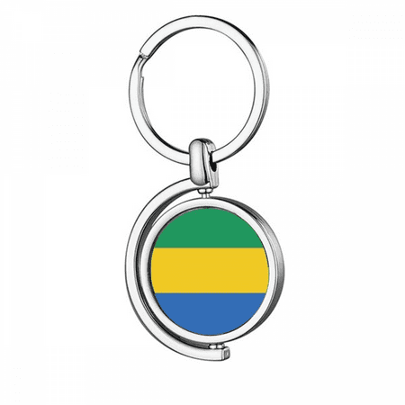 Gabon National Flag Africa Country Rotating Keychain Metal Keyring ...