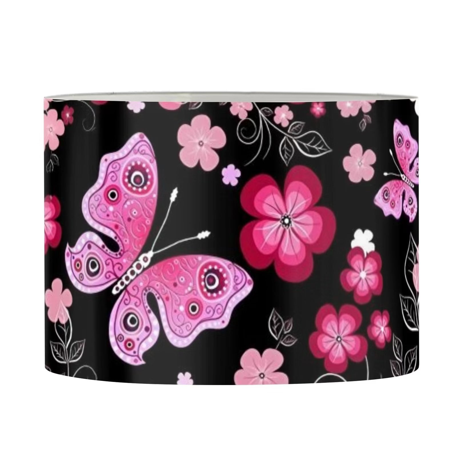 NETILGEN Butterfly Flower Lamp Shade Fashion Home Office Decor Drum ...