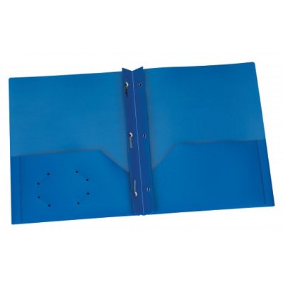PORTFOLIO TWIN POCKET WITH FASTENERS POLY BLUE 25/pk | Walmart Canada