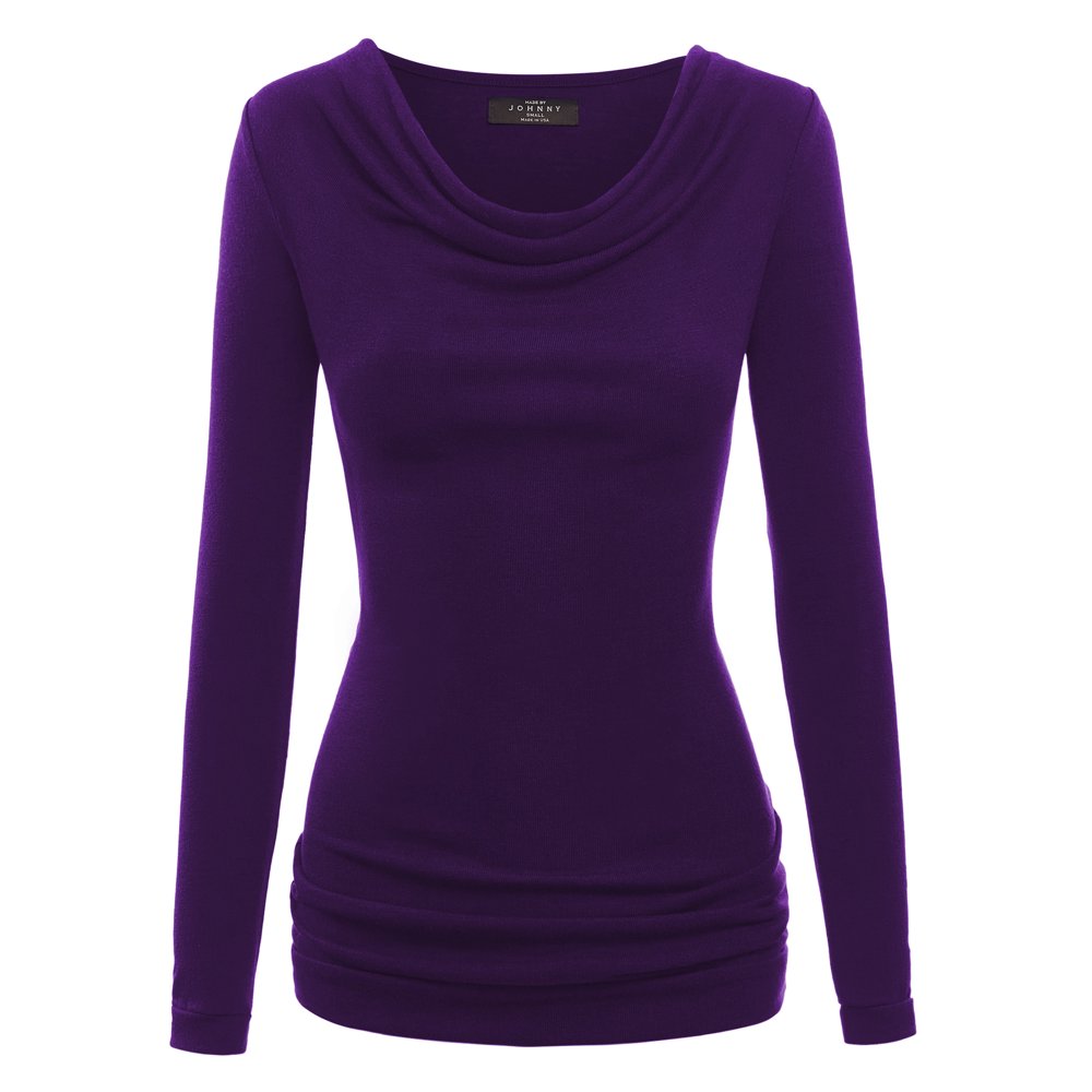 Made by Johnny - WT916 Womens Cowl Neck Long Sleeve Pullover Top XL ...