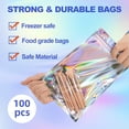 100 Transparent Holographic Color Laser Storage Bags - Resealable ...