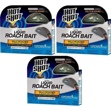 Hot Shot Ultra Liquid Roach Bait, Large & Small Roach Killer Stations ...