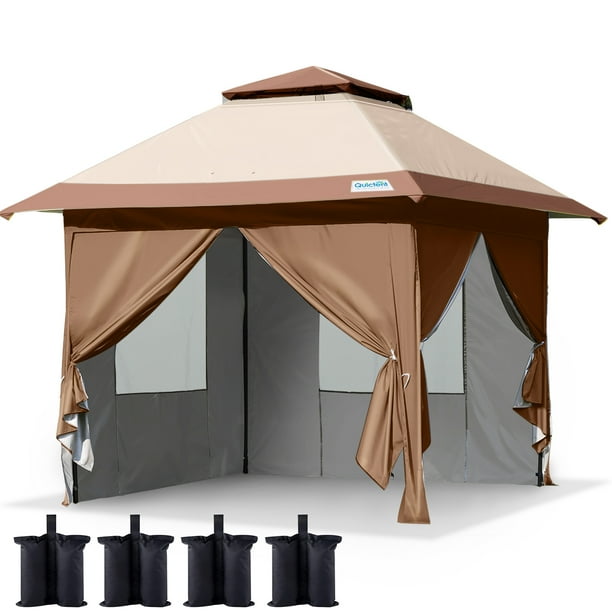Quictent 10'x10' Pop up Canopy Tent with Sidewalls Ez Outdoor Gazebo Party Tent Waterproof ...