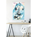 Hatsune Miku - Waving Wall Poster with Wooden Magnetic Frame, 22.375" x ...
