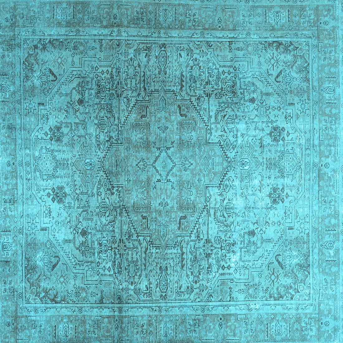 Ahgly Company Indoor Square Persian Light Blue Traditional Area Rugs, 7 ...