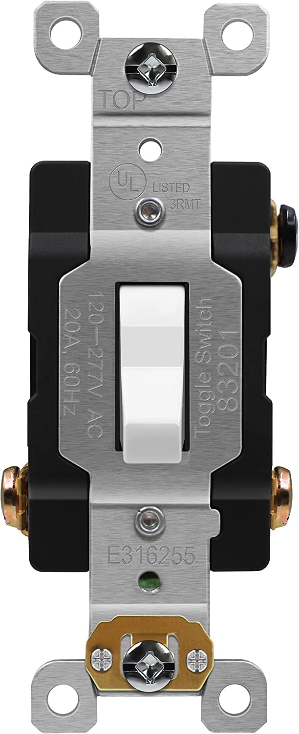 ENERLITES 20 Amp Toggle Light Switch, 3-Way or Single Pole, 20A 120 ...