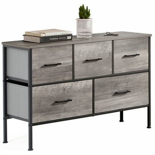 LINSY HOME Dresser for Bedroom, 5 Drawer Dresser with Metal Handles ...