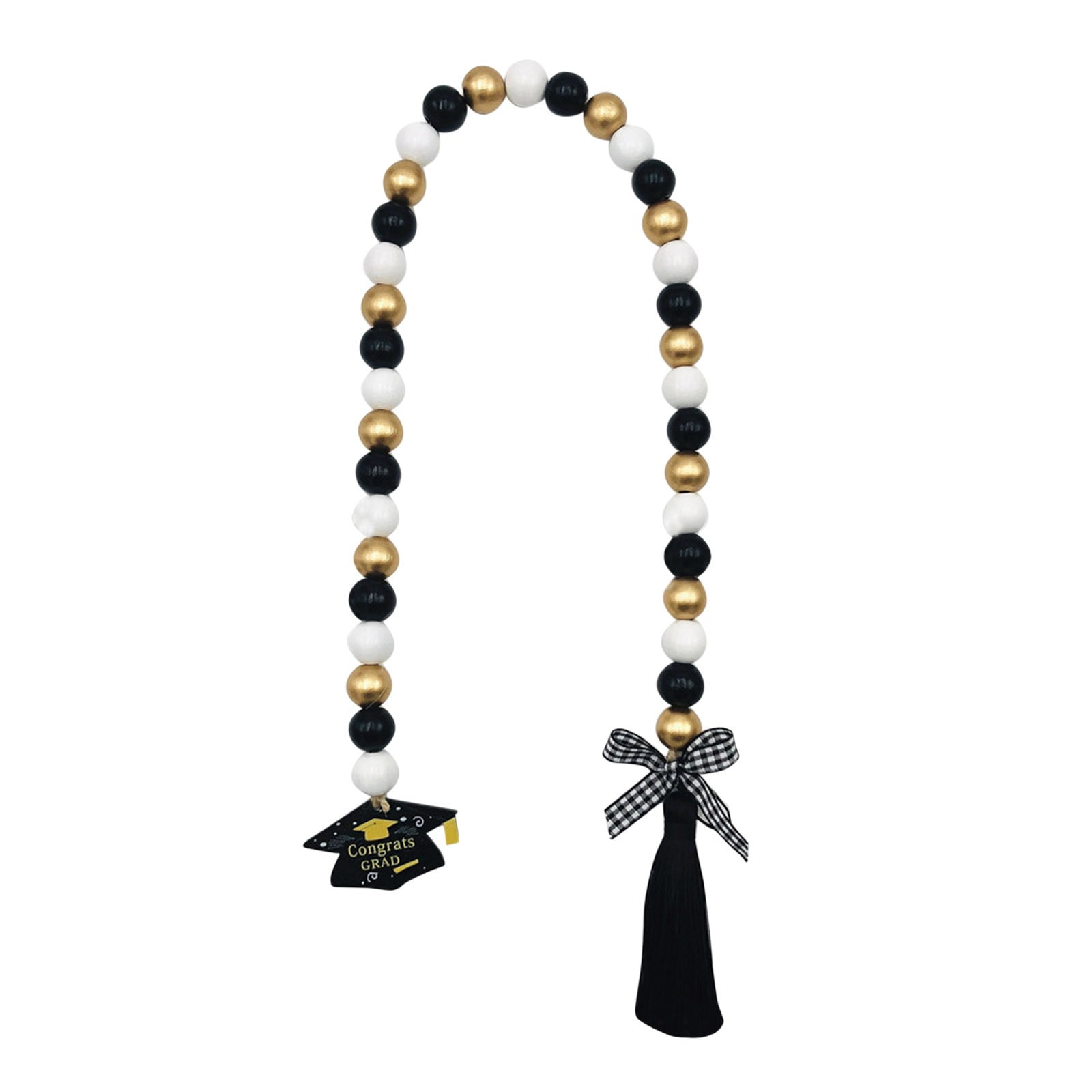 OAVQHLG3B 2 Pieces Graduation Decorations Wood Bead Garland with ...
