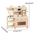 Kids Kitchen Playset, Wooden Play Kitchen Set w/Dishes Cooktop, Toy ...