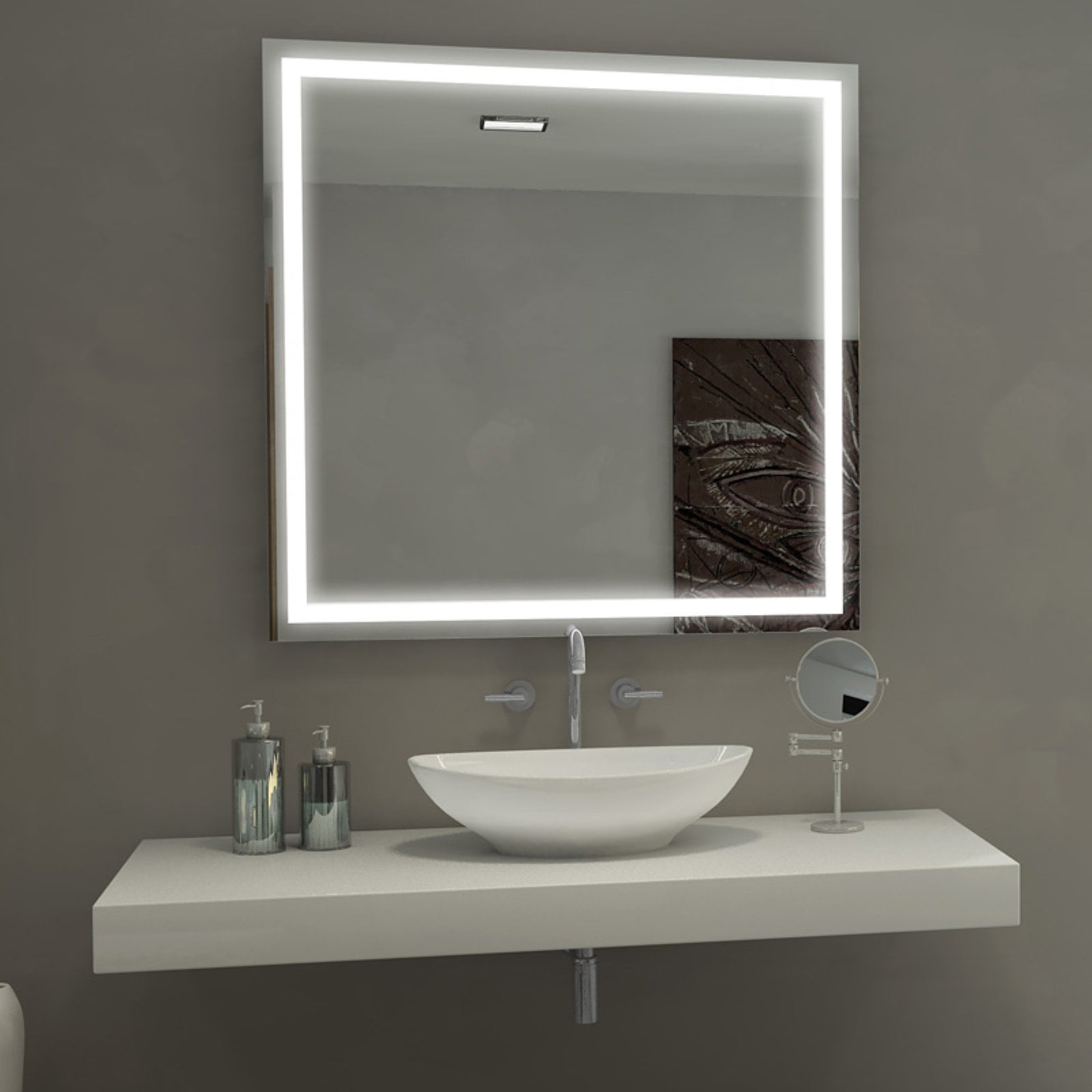 IBMIRROR IB MIRROR Harmony Lighted Bathroom Mirror Warm White 3000K 40 ...