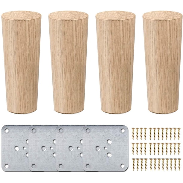3 Inch Pieds De Meuble Bois Droit, La Vane 4 Pièces Pieds De Table En ...