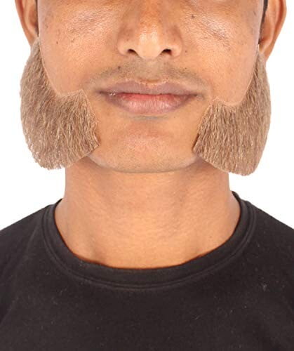 HPO Adult Men's Fake Facial Hair Mutton Chops Side Burns Set | Golden ...