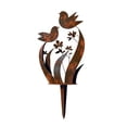 Bird and Wildflower Metal Garden Stake – Two Birds Rustic Garden ...