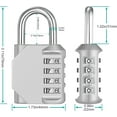 Combination Lock Outdoor, 4 Digit Re-settable Padlock for Gym, School ...