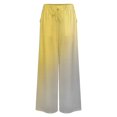 Abstract Yellow Gray Gradient Women's Casual Wide Leg Pants Comfort ...