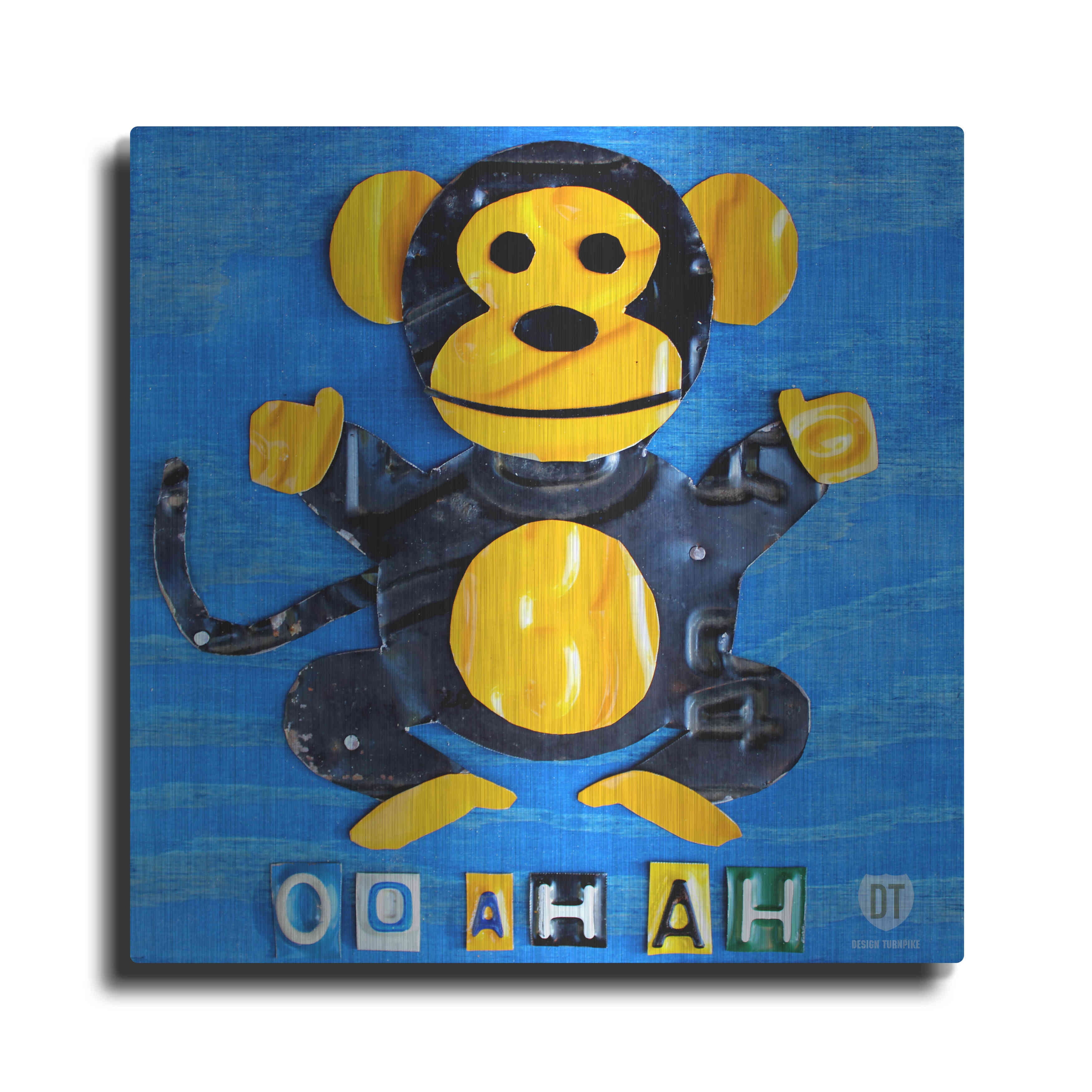 Luxe Metal Art 'Oo Ah Ah The Monkey' by Design Turnpike, Metal Wall Art ...