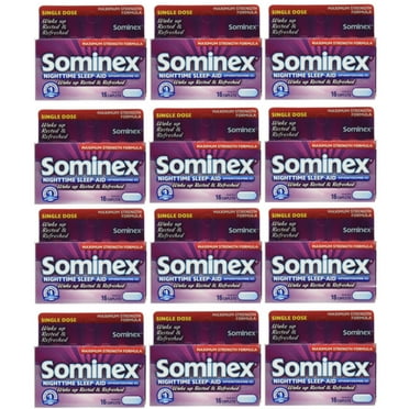 Sominex Nighttime Sleep-Aid Caplets, Maximum Strength, 32-Count Box ...