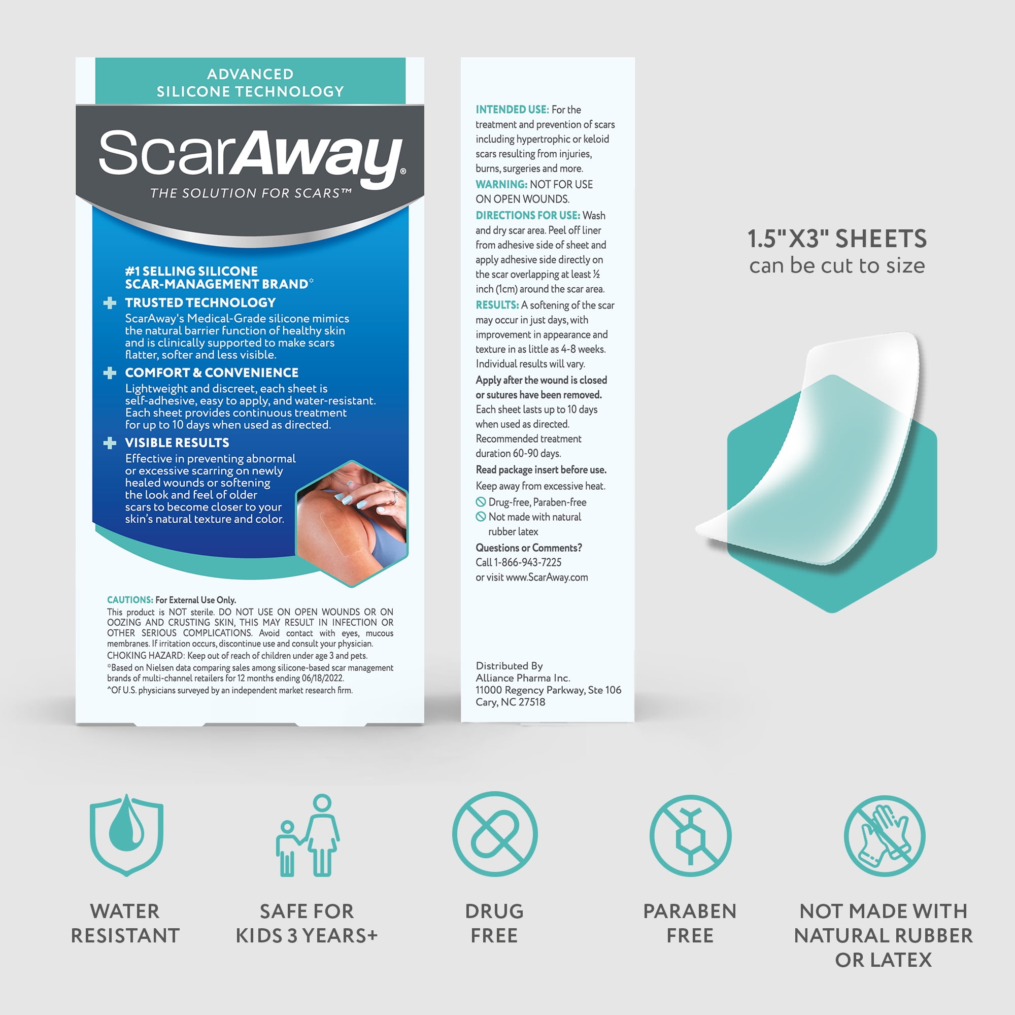 ScarAway Silicone Scar Sheets Shrink, Flatten and Nepal | Ubuy