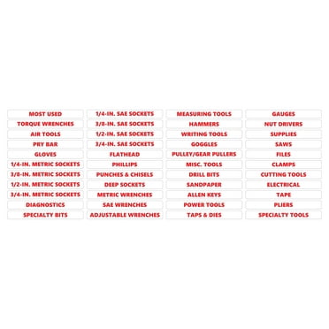 Toolbox Organizational Magnetic Labels Ultimate Set by DCM Solutions ...