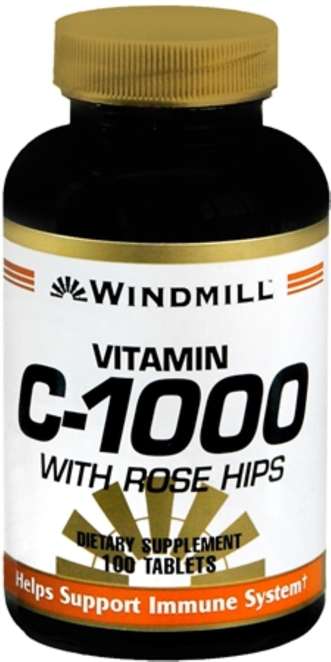 Windmill Vitamin C-1000 Tablets With Rose Hips 100 Tablets - Walmart.com
