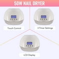 50W LED UV Nail Dryer Lamp with Timer & Sensors for Gel Nail Polish ...