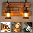 Rustic Wall Lighting Sconce Loft Metal Wall Sconce Light Glass Lantern ...