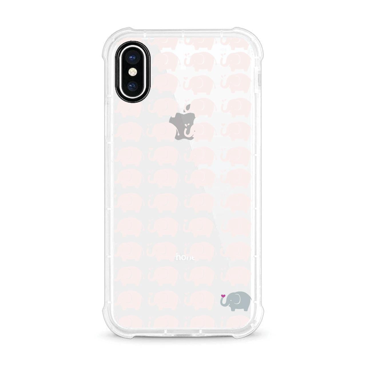 OTM Essentials iPhone X Clear Rugged Edge Phone Case, Elly Elephant ...
