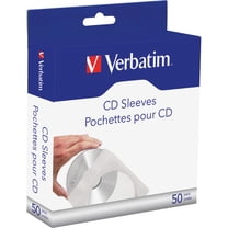 Verbatim CD/DVD Paper Sleeves With Clear Windows, White, Pack Of 50 ...