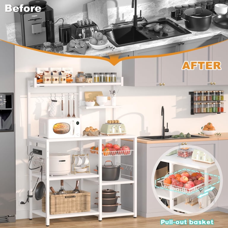 Kitchen Cart With Storage 5 Tier Fruit Vegetable Basket Vegetable ...
