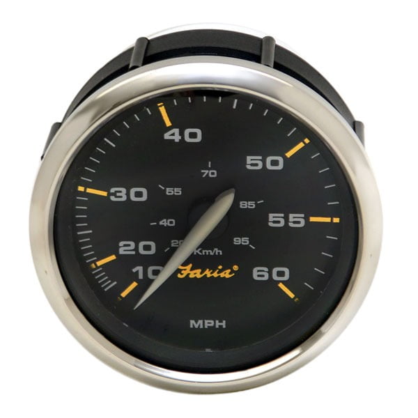 Faria Boat Speedometer Gauge SEK632A | Kronos Black 60 MPH 3 1/4 Inch ...