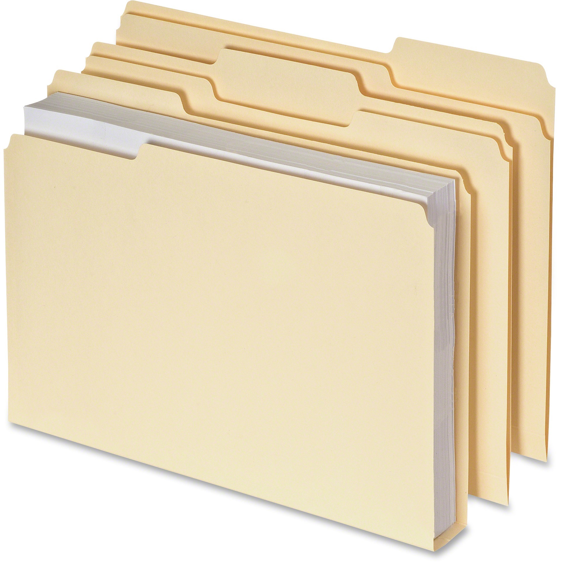 Double Stuff File Folders, 1/3-Cut Tabs, Letter Size, Manila, 50/pack ...
