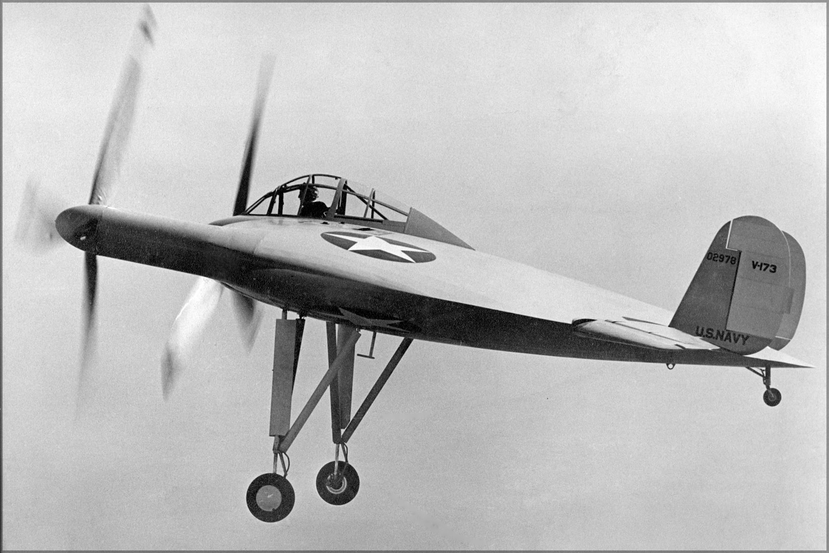 24"x36" Gallery Poster, Vought V-173 Flying Flapjack, maiden flight ...