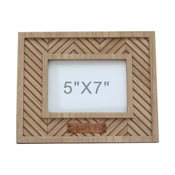 Parisloft 7 x 5 Wood Photo Frame with Love Tag, Farmhouse Wood Picture ...