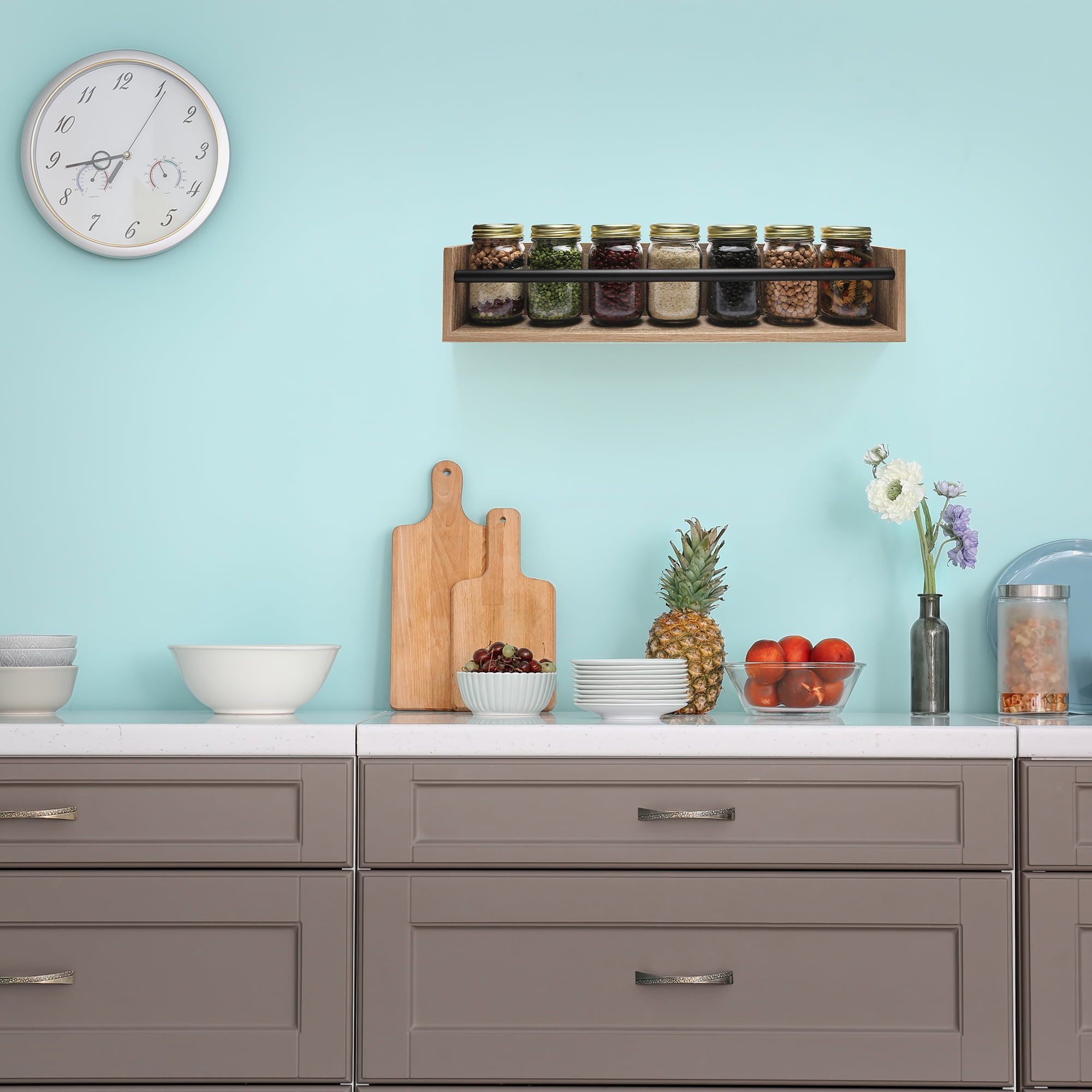 InPlace Medium Density Fiberboard Floating Shelves, Brown - Walmart.com