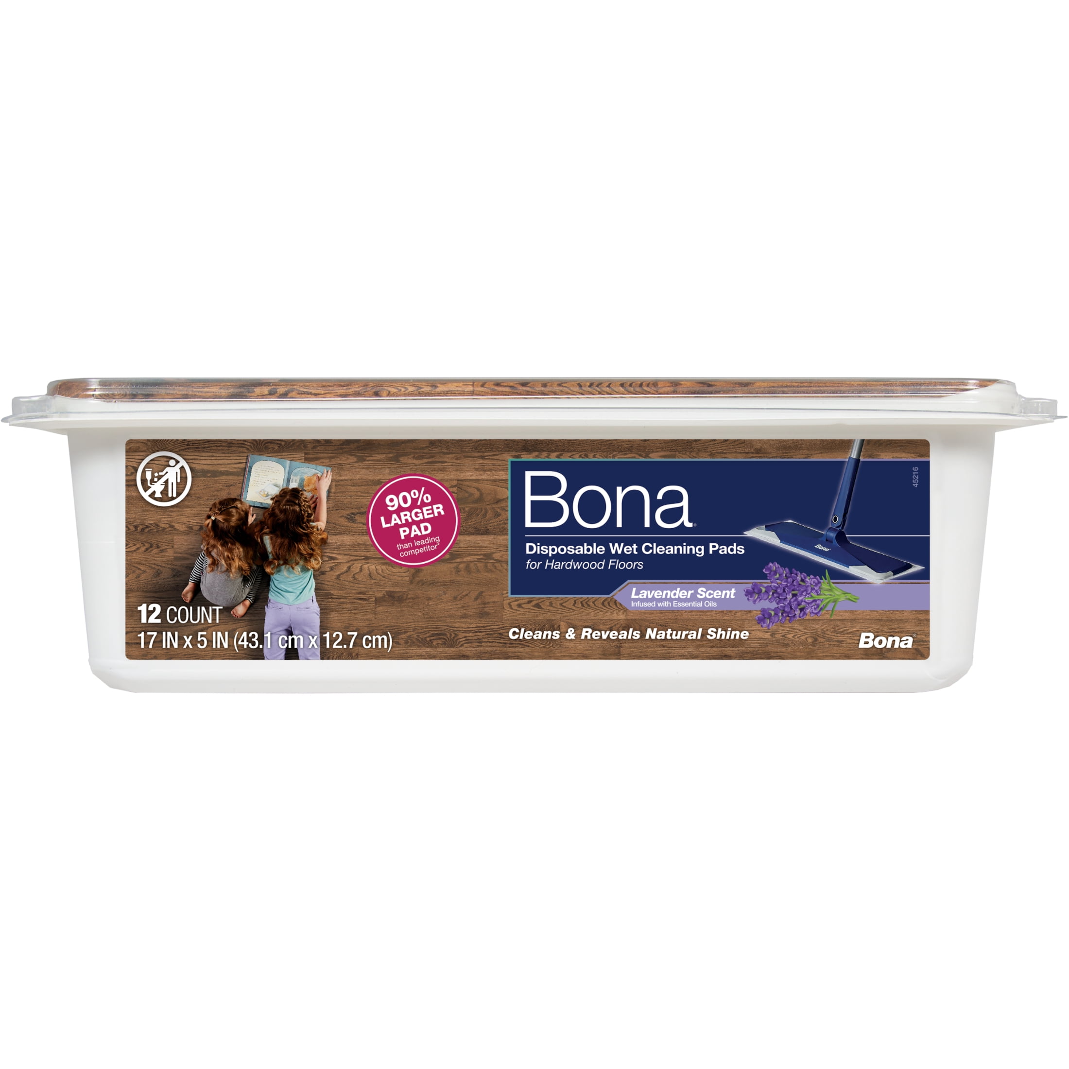 Bona Hardwood Floor Disposable Wet Cleaning Pads, Lavender Scent, 12 ...
