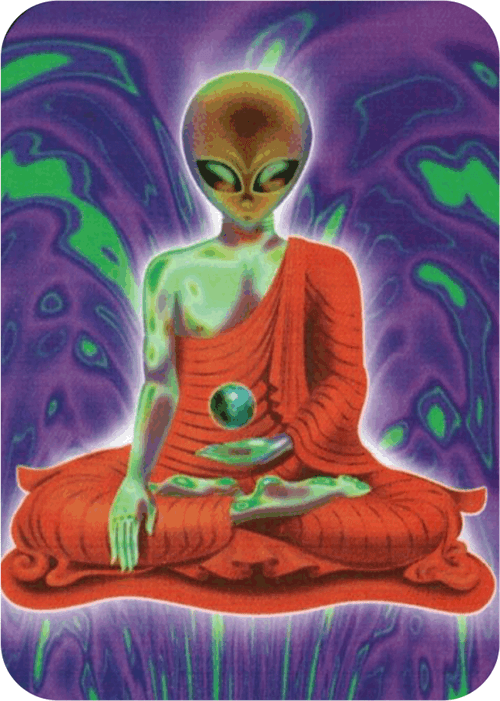 Alien Buddha- Sticker - 2 1/2" X 3 3/4" - Walmart.com