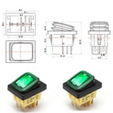 On-Off-On 6 Pin 12V Car Boat LED Light Rocker Toggle Switch Latching ...