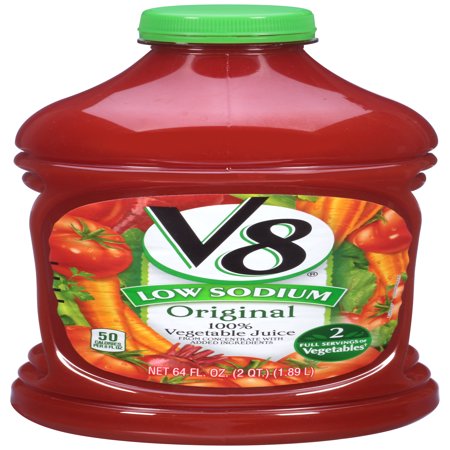 V8 Original Low Sodium 100% Vegetable Juice 64oz - Walmart.com