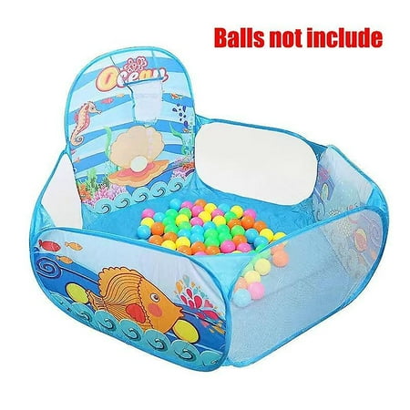 Baby Playpen Playground Ball Pit Dry Pool With Basketball Hoop's Tent ...