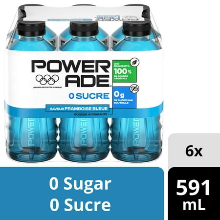 Powerade Zero Blue Raspberry Bottles, 591 mL, 6 Pack | Walmart Canada