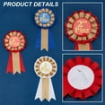 12Pcs 3 Colors Award Ribbon Shape Tinplate Badge Pins Plastic Button ...