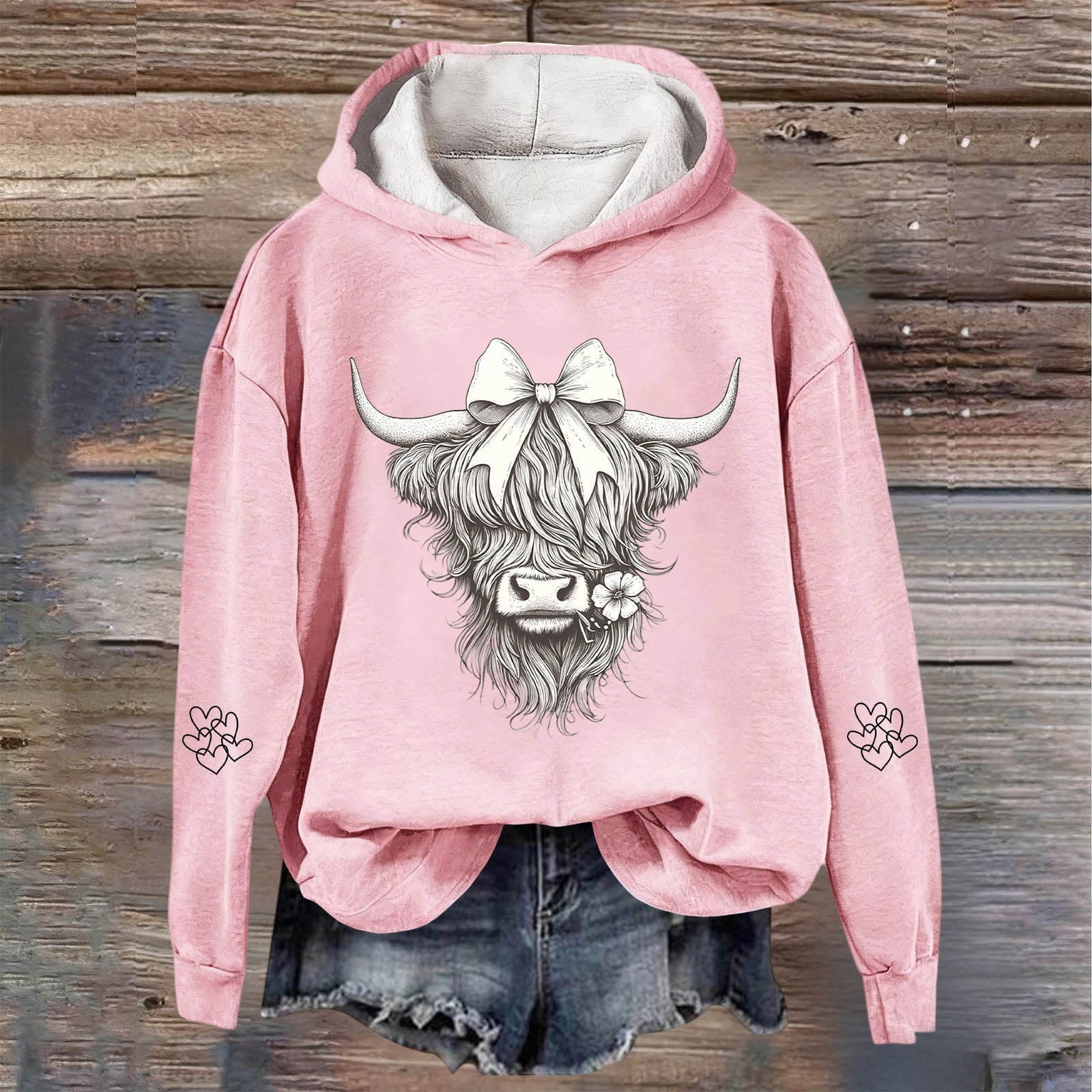 Click here for Chaochao Womens Hoodies & Sweatshirts Cow Print Ho... prices