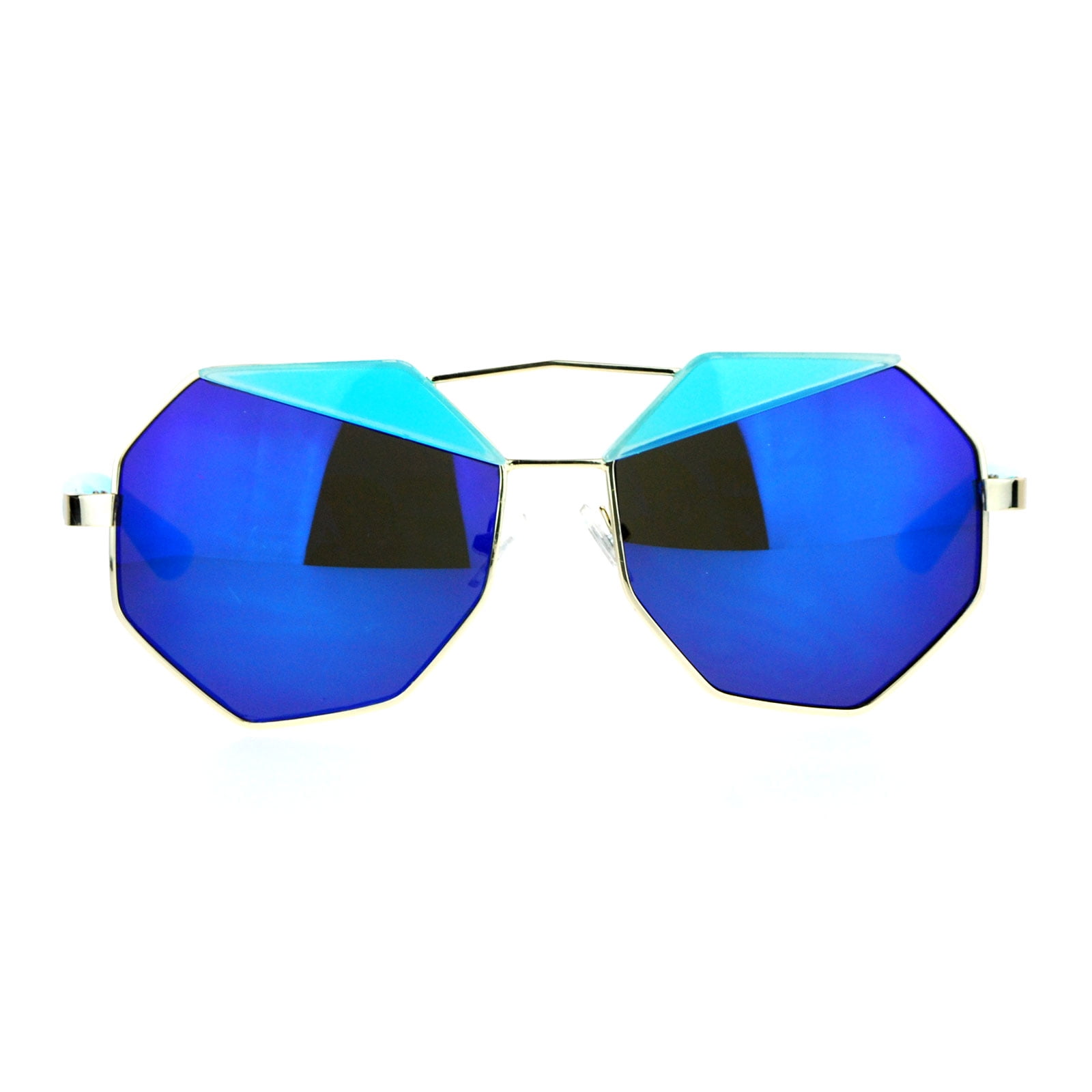 SA106 Octagon Angry Eyebrow Reflective Mirror Lens Retro Fashion ...