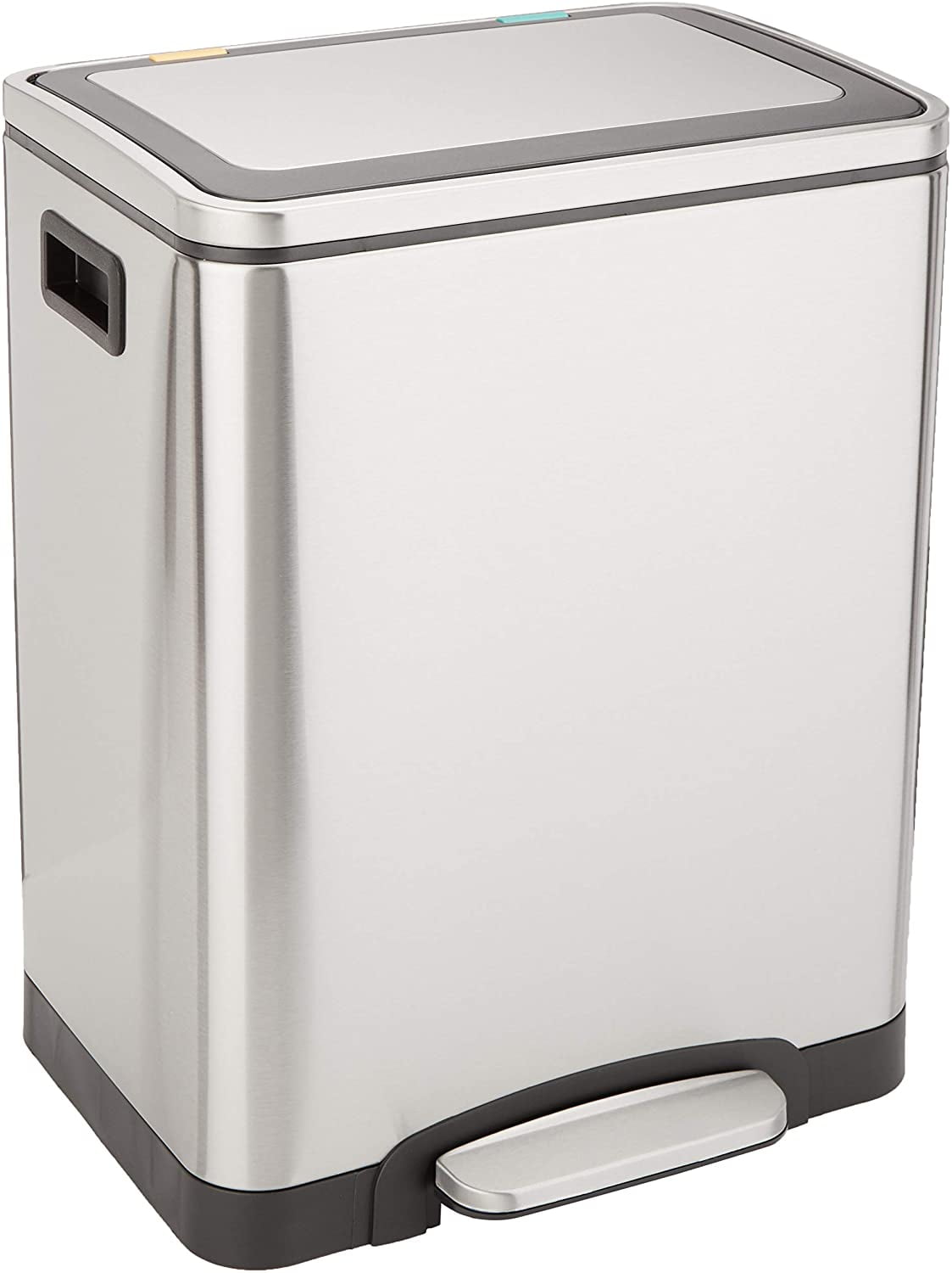 Rectangle Soft-Close Trash Can with Double Inner Buckets - 2 x 15L ...