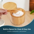 Bamboo Salt Cellar, 2 PCS Salt Container with Built-in Spoon, Salt Box ...