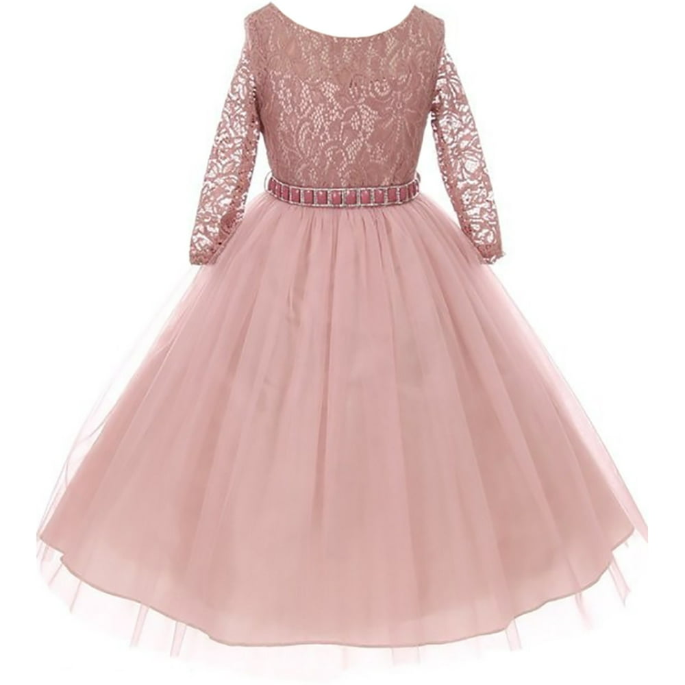 Dreamer P - Little Girls Dress Lace Top Rhinestones Tulle Holiday ...
