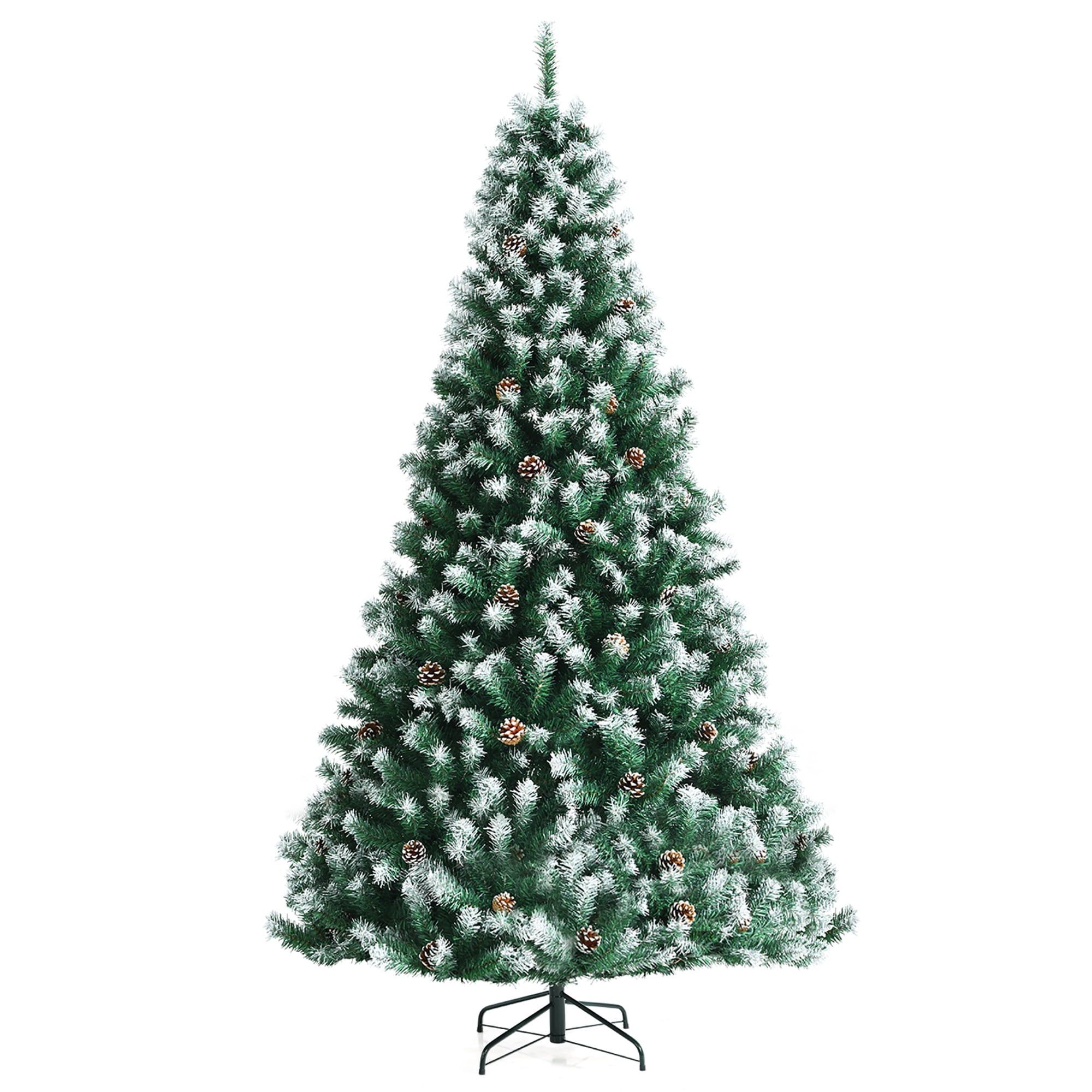 Costway 6ft Snow Flocked Hinged Christmas Tree w/1000 Branch Tips ...